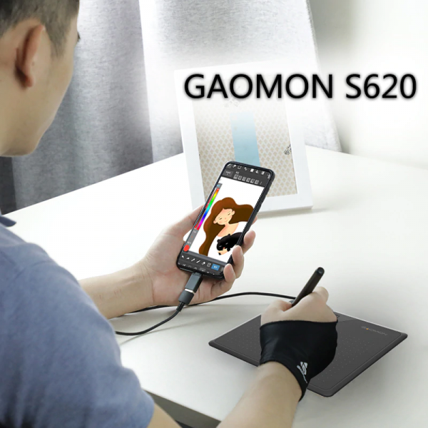 GAOMON S620 6.5 x 4 Inches Digital Tablet Support Android Phone Windows ...